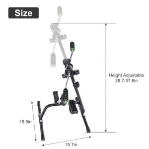 Exercise Bike, Adjustable Pedal Exerciser Hand Arm Leg Peddler Indoor Cycling Fitness Equipment with Non-slip Feet Pad and Pedal for Seniors Elderly Home Gym Total Body Workout