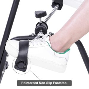 Exercise Bike, Adjustable Pedal Exerciser Hand Arm Leg Peddler Indoor Cycling Fitness Equipment with Non-slip Feet Pad and Pedal for Seniors Elderly Home Gym Total Body Workout