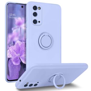 bentoben samsung galaxy s20 phone case, galaxy s20 case 5g, slim silicone | 360° ring holder kickstand | support car mount | soft rubber hybrid hard protection shockproof bumper non-slip cover, purple