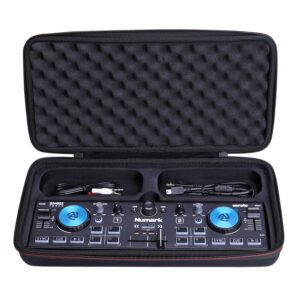 ltgem eva hard case for numark dj2go2 or numark dj2go2 touch – compact 2 deck usb dj controller (black)