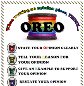 oreo persuasive writing poster