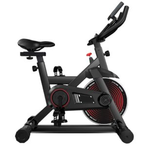 indoor cycling bike professional exercise cycle bike sport bike with lcd digital monitor phone holder, stationary bikes cardio workout machine upright bike belt drive home gym