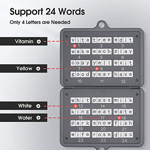 ELLIPAL Mnemonic Metal for Private Keys 24-Word Seed Phrases Mnemonic Metal, Easy Setup & Disassembled Mnemonic Cold Storage Wallet Backup for Crypto Assets, Compatible with Ledger Trezor KeepKey