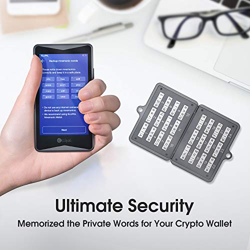 ELLIPAL Mnemonic Metal for Private Keys 24-Word Seed Phrases Mnemonic Metal, Easy Setup & Disassembled Mnemonic Cold Storage Wallet Backup for Crypto Assets, Compatible with Ledger Trezor KeepKey