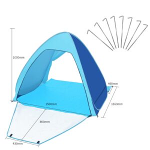 Pop Up Beach Tent Kratax Automatic Pop Up Instant Shade Sun Shelter UPF 50+ Portable Canopy Cabana for Adults Kids Baby Outdoor Activities, Camping Fishing Park Hiking Picnic