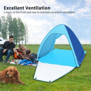 Pop Up Beach Tent Kratax Automatic Pop Up Instant Shade Sun Shelter UPF 50+ Portable Canopy Cabana for Adults Kids Baby Outdoor Activities, Camping Fishing Park Hiking Picnic