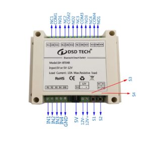 DSD TECH SH-BT04B 4 Channel Bluetooth Relay V2 Support Timer and Security Code