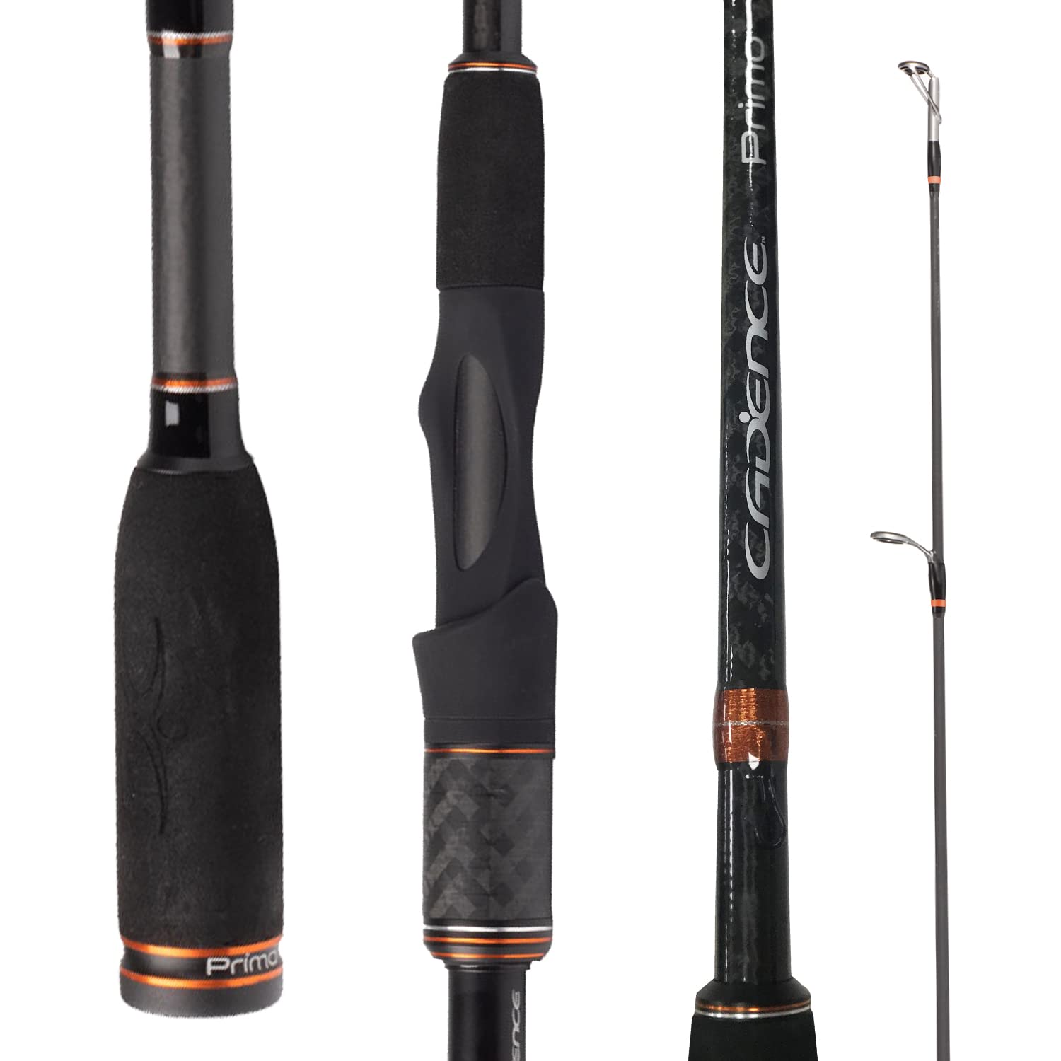 Cadence Primo Spinning Rod, 40-ton Carbon Blank, Fuji Reel Seat, Durable Fuji Stainless-Steel Guides with SIC Inserts, Lightweight, Durable & Sensitive Rod, Multiple Actions