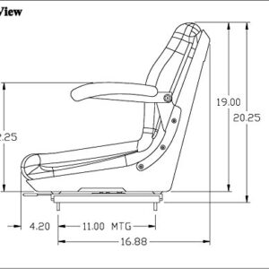 One New Gray Seat with Slide Rails & Arms Fits Ariens, Bad Boy, Craftsman, Dixon, Everride, Fits Exmark, Grasshopper, Gravely, Fits Husqvarna, Fits Kubota, Land Pride, Simplicity, Snapper, Fits Toro,