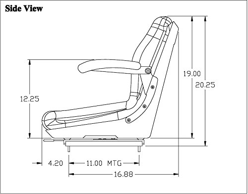 One New Gray Seat with Slide Rails & Arms Fits Ariens, Bad Boy, Craftsman, Dixon, Everride, Fits Exmark, Grasshopper, Gravely, Fits Husqvarna, Fits Kubota, Land Pride, Simplicity, Snapper, Fits Toro,