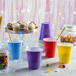 Comfy Package [240 Pack 12 oz. Disposable Party Plastic Cups - Assorted Colors Drinking Cups