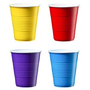 Comfy Package [240 Pack 12 oz. Disposable Party Plastic Cups - Assorted Colors Drinking Cups