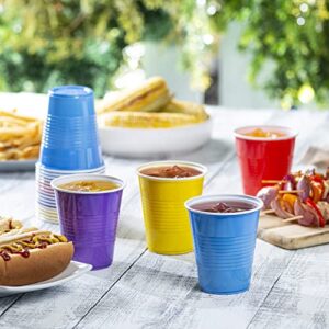 Comfy Package [240 Pack 12 oz. Disposable Party Plastic Cups - Assorted Colors Drinking Cups