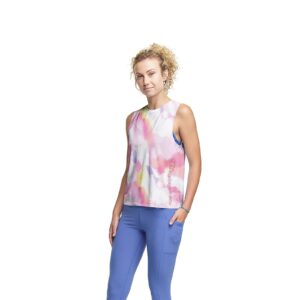 champion women's sport muscle tank, multi wash cloud fantastic fuchsia, x-large