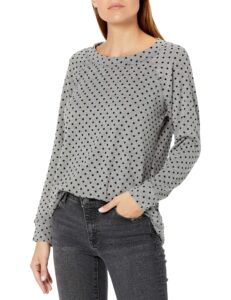 tribal women's l/s raglan boat neck top-grey mix, l