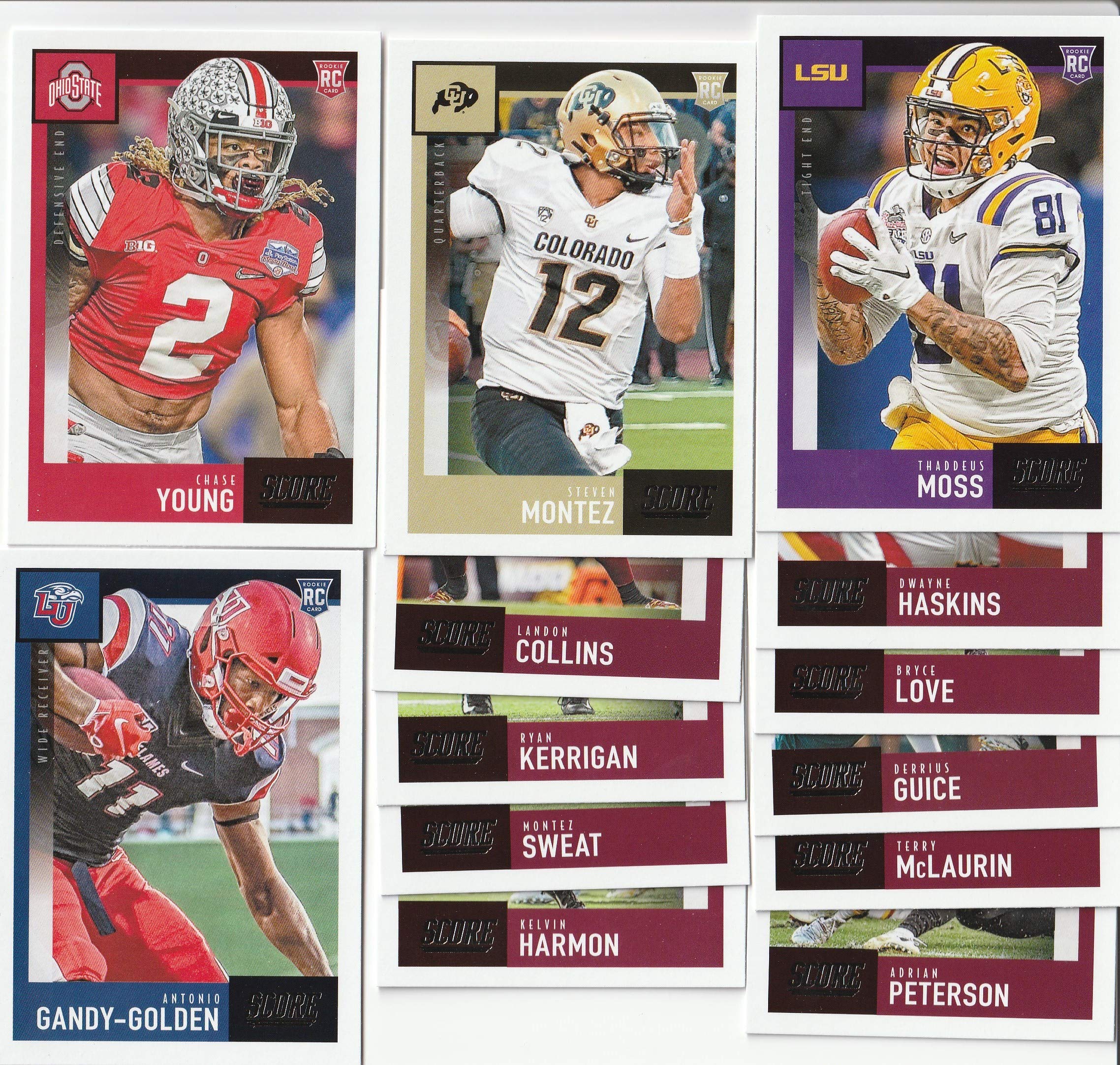 2020 Panini NFL Score Washington Football Team Set 13 Cards W/Drafted Rookies Includes Chase Young Rc