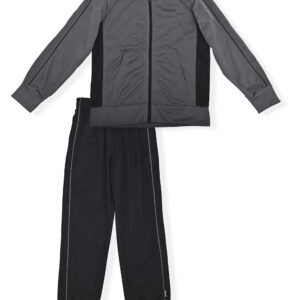 Spalding 2 Piece Kids and Teens Track Suit, Tricot Athletic Sweatsuit, Jacket and Pants Sports Set, 14 Years, Black