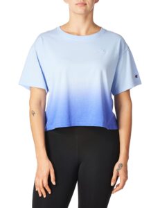 champion women's the cropped tee, fantastic fuchsia ombre, x- large