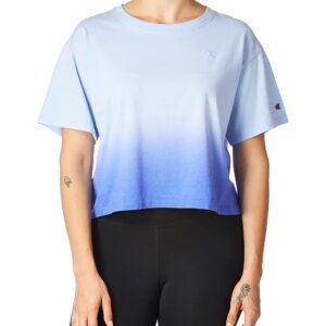 Champion Women's The Cropped Tee, Fantastic Fuchsia Ombre, X- Large