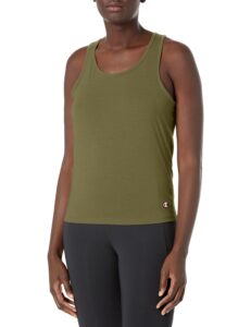 champion women's sport tie back tank, cargo olive, x- large