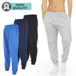 DARESAY 3 Pack: Men’s Athletic Pants with Pockets, Mens Sweatpants, Workout Pants for Men with Pockets (Up to 3XL)