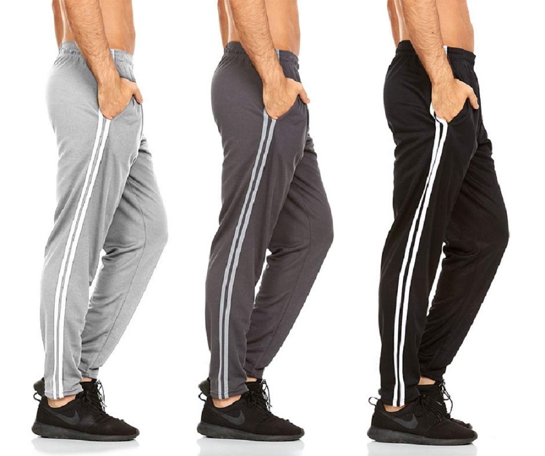 DARESAY 3 Pack: Men’s Athletic Pants with Pockets, Mens Sweatpants, Workout Pants for Men with Pockets (Up to 3XL)