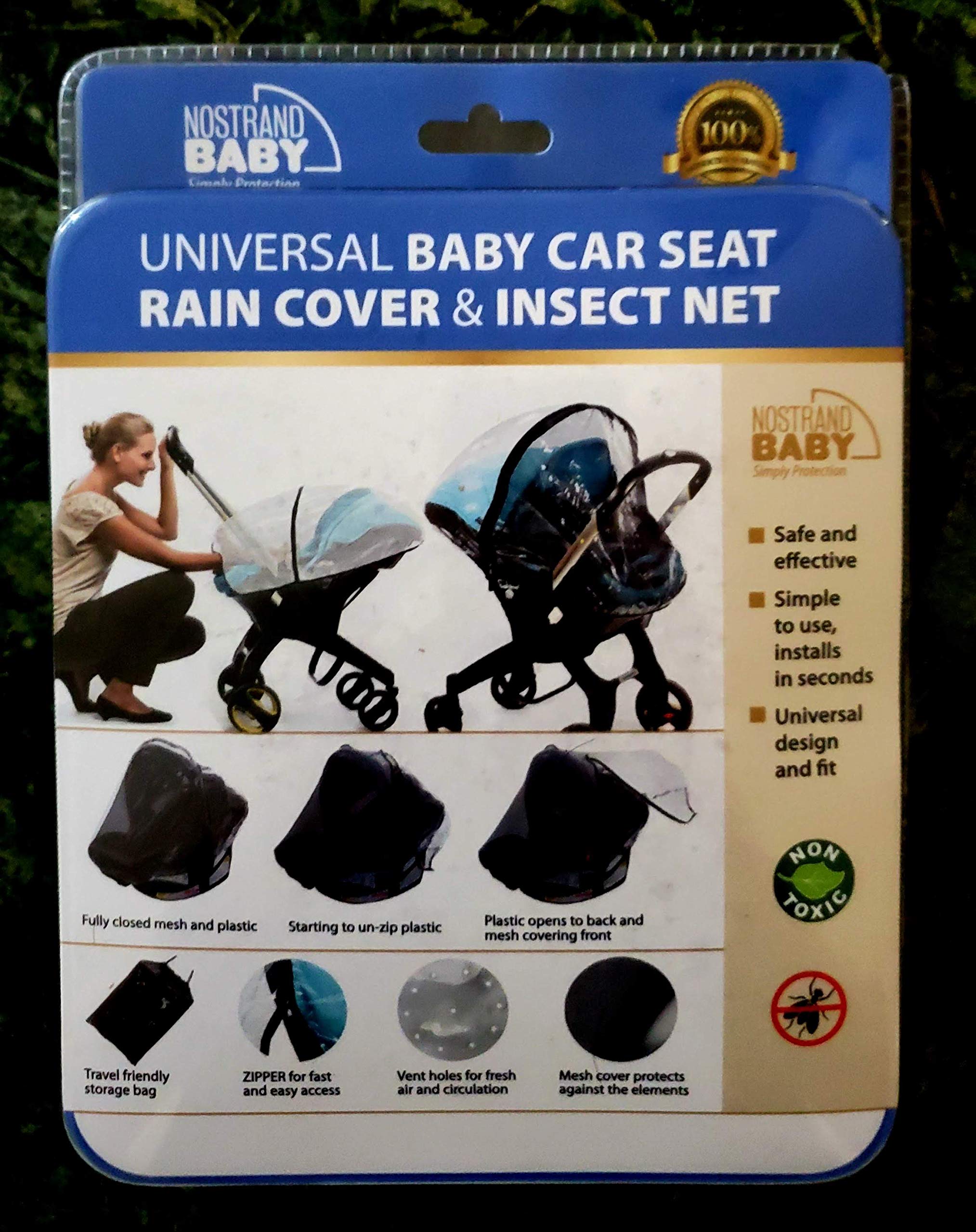 Baby Child Car Seat Rain Cover for Doona Car Seat Protects Insect Screen, Waterproof, Travel