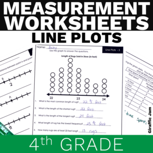 4th grade line plot no prep printable worksheets with answer key - measurement worksheets