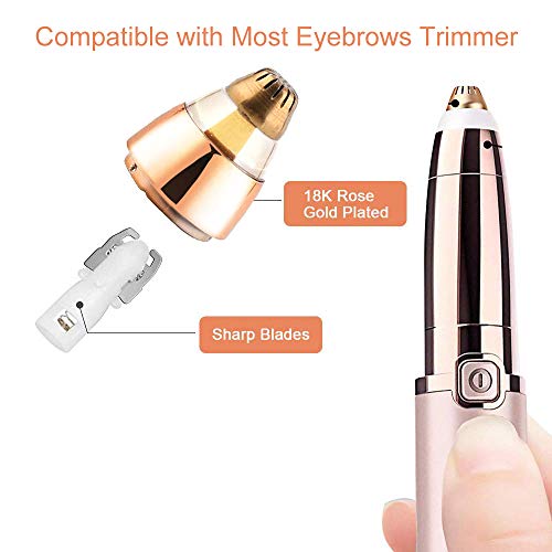 2 Pack Eyebrow Hair Remover Replacement Heads Compatible with Your Brows Eyebrow Hair Removal Tool for Women, Rose Gold