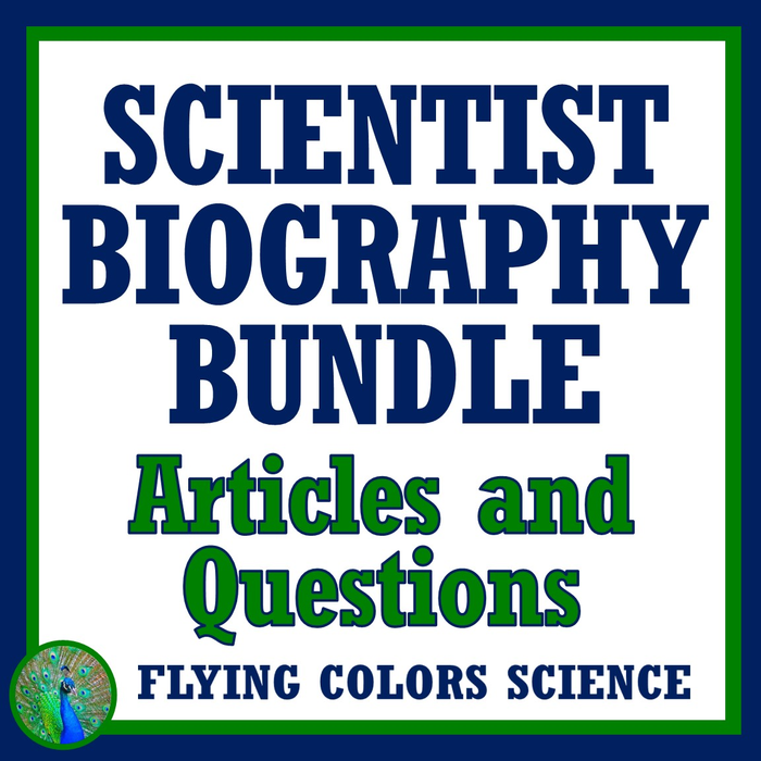 Middle School Science Sub Plan Set of 8 Scientist Biography Text and Questions