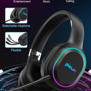 Meseto Wireless Bluetooth Noise Cancelling Headphones with Microphone, Foldable Over-Ear Headset with Comfortable Protein Earpads, 60 Hours Playtime, for Travel/Work, Black