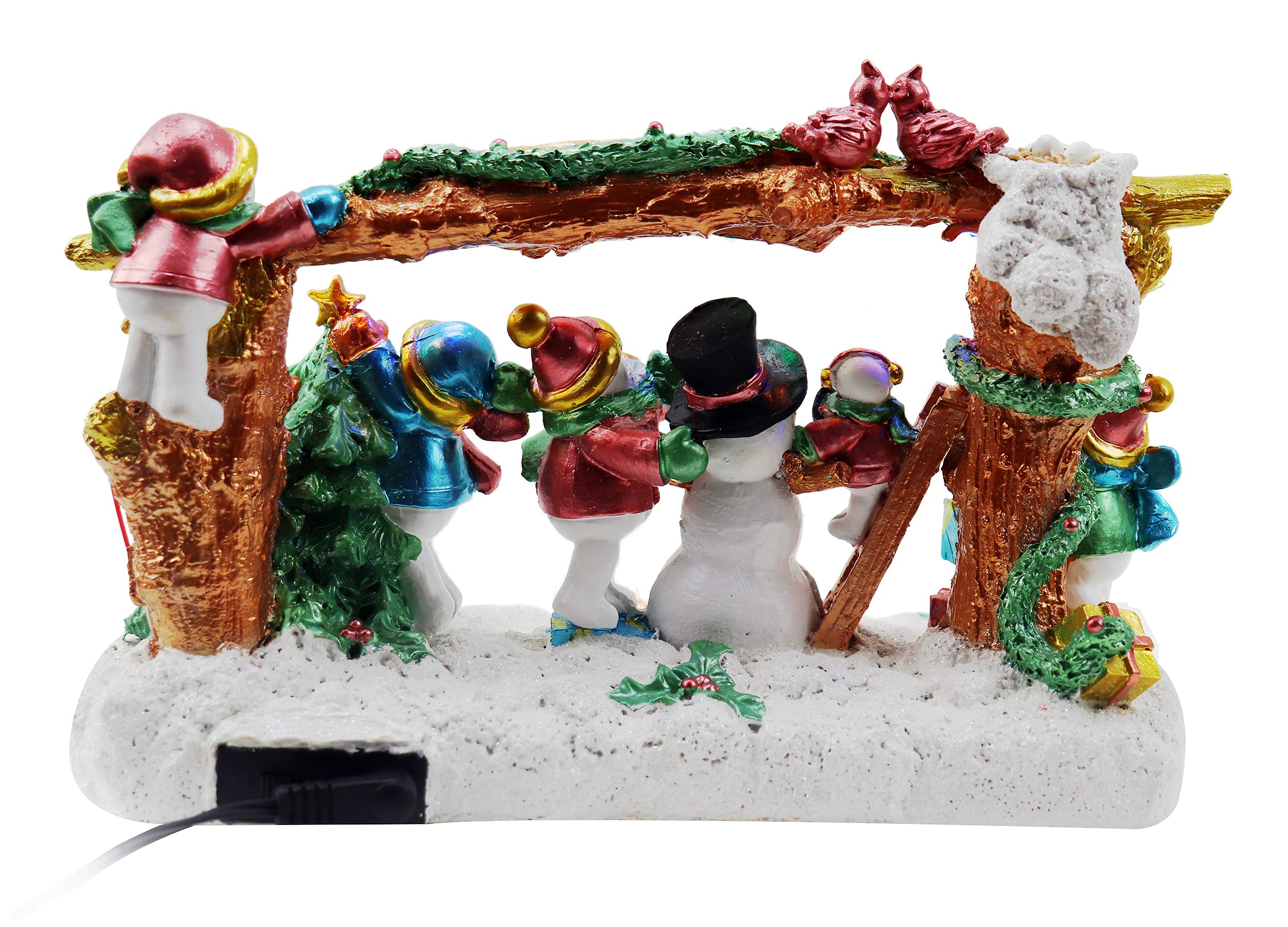 Christmas Village Building A Snowman - Pre-lit Tabletop Snow Village - Perfect Addition to Your Christmas Indoor Decorations & Christmas Village Displays