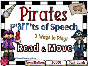 pirates read & move | parts of speech | grammar activity pack