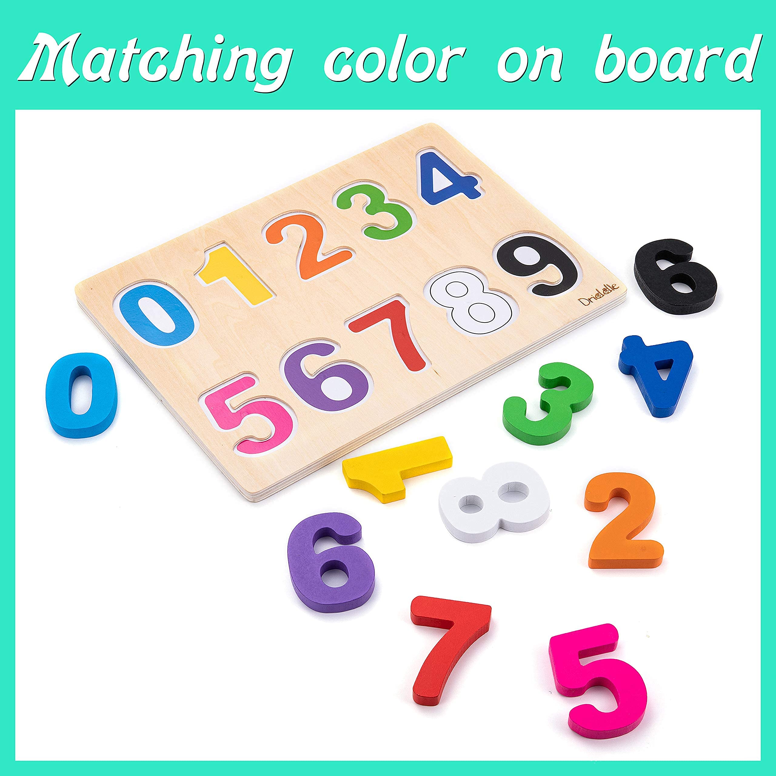 Magnetic Wooden Educational Number Puzzle - Learn Numbers & Color Recognition Toy – Toddler Preschool Game – Kids Montessori Education