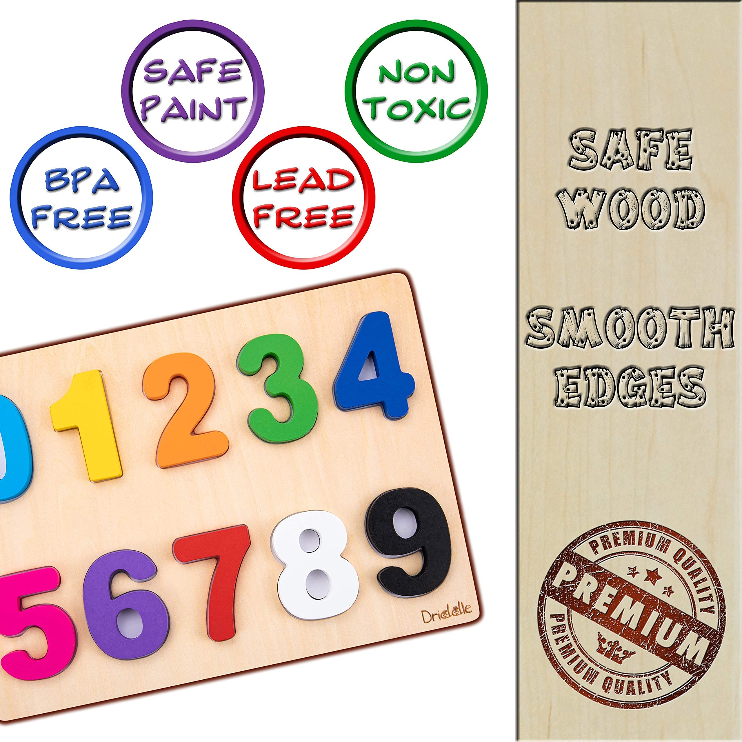 Magnetic Wooden Educational Number Puzzle - Learn Numbers & Color Recognition Toy – Toddler Preschool Game – Kids Montessori Education