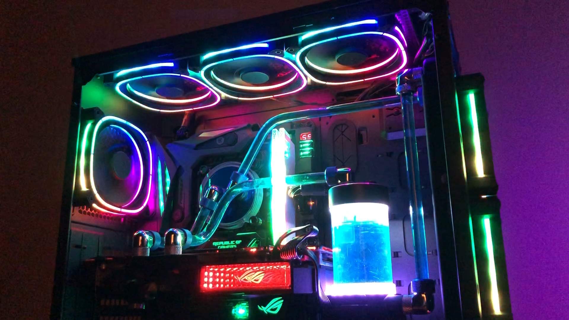 ApexGaming F601 Eye of Lightning MidTower Gaming Case Pre-Installed LED RGB Strip and RGB Cooling Fan/Clear Tempered Glass SidePanel, DuskFilter & Rear Cooling Fan