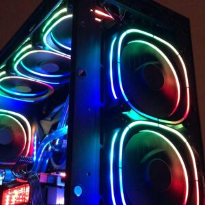 ApexGaming F601 Eye of Lightning MidTower Gaming Case Pre-Installed LED RGB Strip and RGB Cooling Fan/Clear Tempered Glass SidePanel, DuskFilter & Rear Cooling Fan