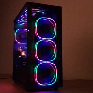 ApexGaming F601 Eye of Lightning MidTower Gaming Case Pre-Installed LED RGB Strip and RGB Cooling Fan/Clear Tempered Glass SidePanel, DuskFilter & Rear Cooling Fan