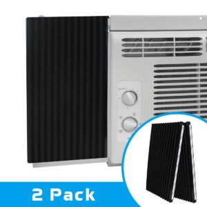 Air Jade Window Air Conditioner Side Panels Insulation, Window AC Side Foam Panel of 17 x 9 x 7/8 inches, Pack of 2, Black