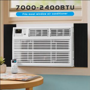 Air Jade Window Air Conditioner Side Panels Insulation, Window AC Side Foam Panel of 17 x 9 x 7/8 inches, Pack of 2, Black