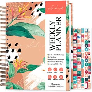 planberry large weekly planner premium – undated life & budget planner – organizer & productivity journal, 8x10.4″ (african terracotta)