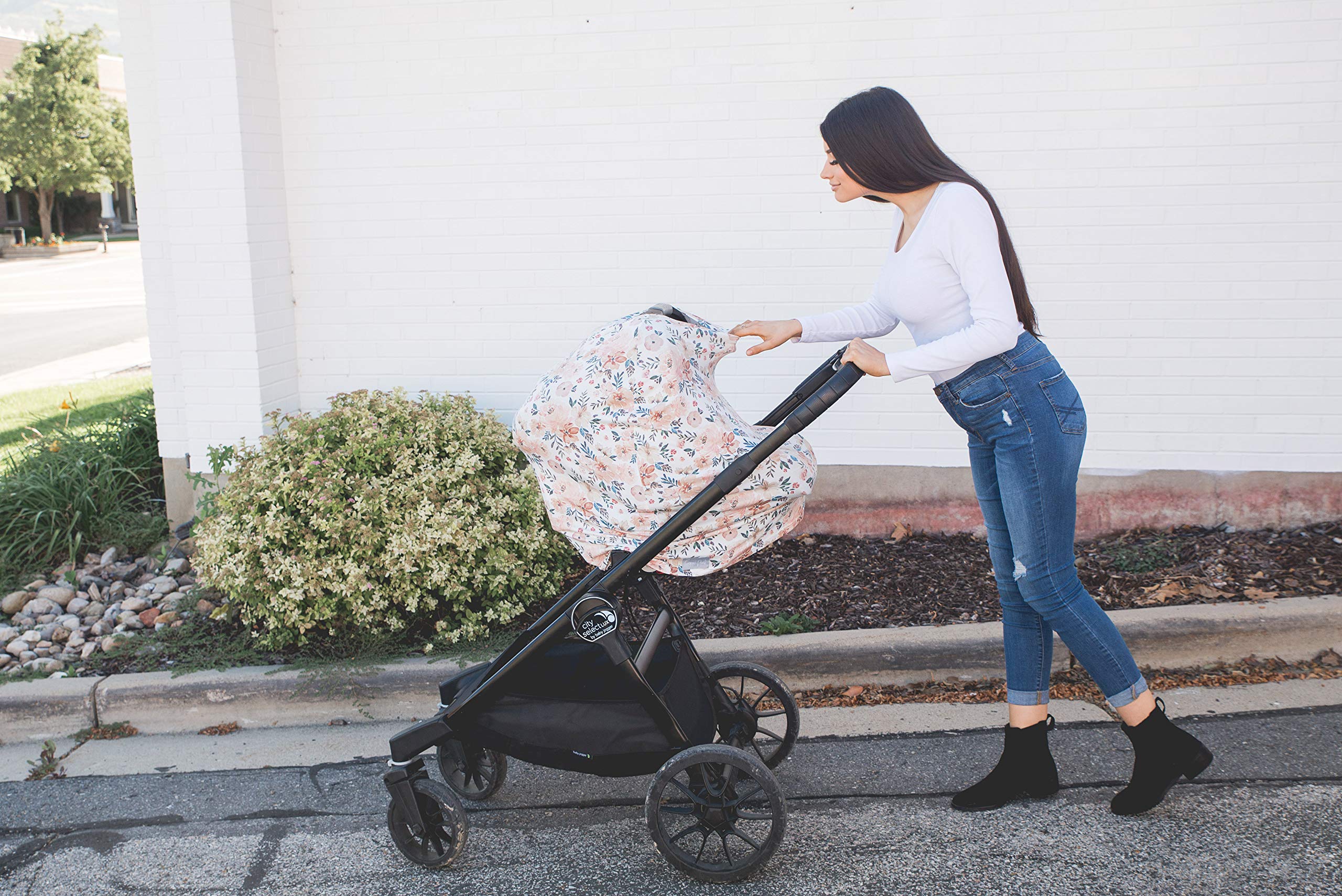 Copper Pearl Multi-Use Cover: Car Seat Covers, Nursing Cover, and Stroller Cover for Sun - Stretchy Fabric, All-Season Use, Stylish Designs, Easy Access for Moms - Sunnie