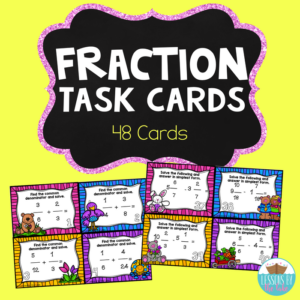 fraction task cards {uncommon denominator & mixed numbers}