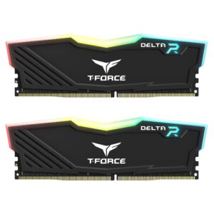 teamgroup t-force delta rgb ddr4 32gb (2x16gb) 3600mhz (pc4-28800) cl18 desktop gaming memory module ram black - tf3d432g3600hc18jdc01