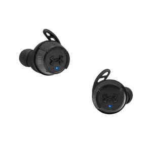 under armour true wireless flash x– engineered by jbl® - true wireless bluetooth earbuds, waterproof headphones, microphone, bionic hearing, up to 25 hours battery (black)