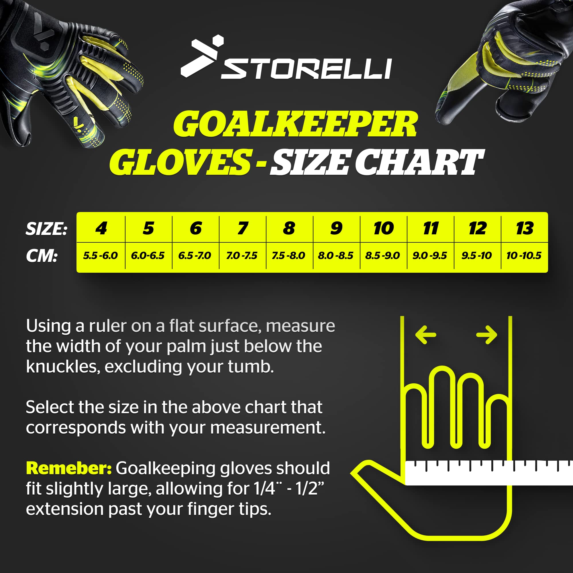 Storelli Silencer Menace Goalkeeper Gloves, Soccer Goalie Gloves for Youths & Adults, Roll-Negative, Hybrid Gloves with Removable Finger Spines, Black & Yellow, Size 9