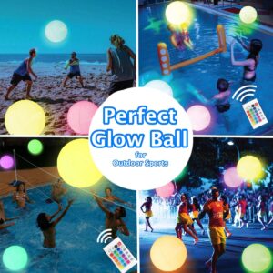 Pool Toy 16" LED Glow Beach Ball Toy with 16 Color Changing Lights, Glow in Dark Pool Games Toys for Teens Adults, Great for Summer Parties, Pool/Beach Parties, Raves, or Blacklight/Glow Parties