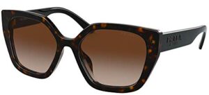 prada pr 24xs 2au6s1 havana plastic rectangle sunglasses brown gradient lens