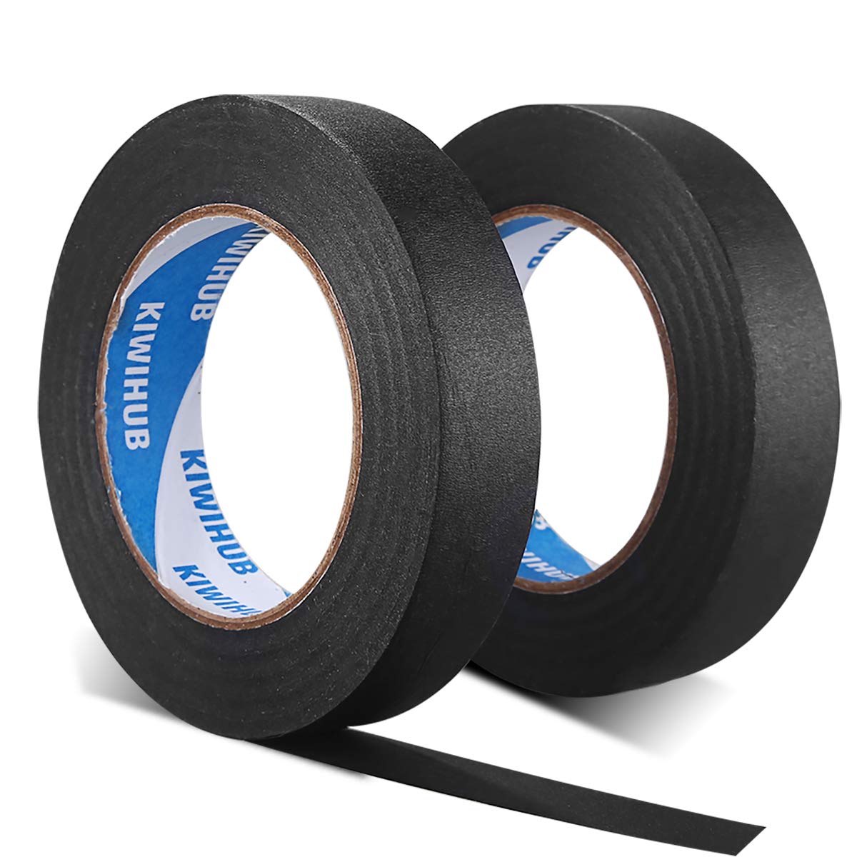 KIWIHUB Painter's Tape, 1"(25mm) x 60 yd (120 Yards Total), 2 Rolls - Black Painting & Masking Tape - Multi Surface Use - 14 Day Clean Release Trim Edge Finishing Tape