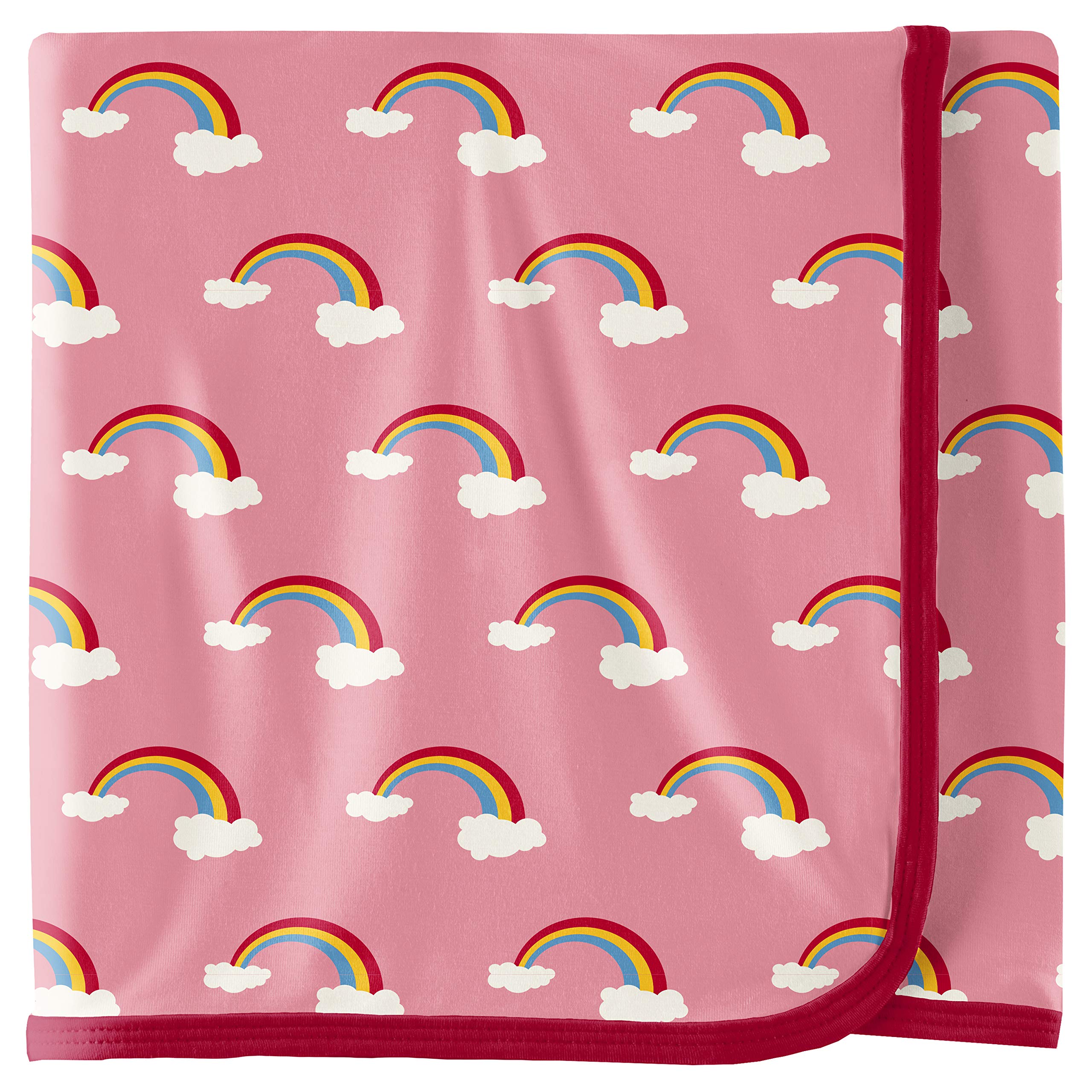 KicKee Swaddling Blanket, Made from Luxuriously Soft KicKee Signature Blend Fabric, Buttery Softness for Snuggling Your Baby (Strawberry Rainbows - One Size)